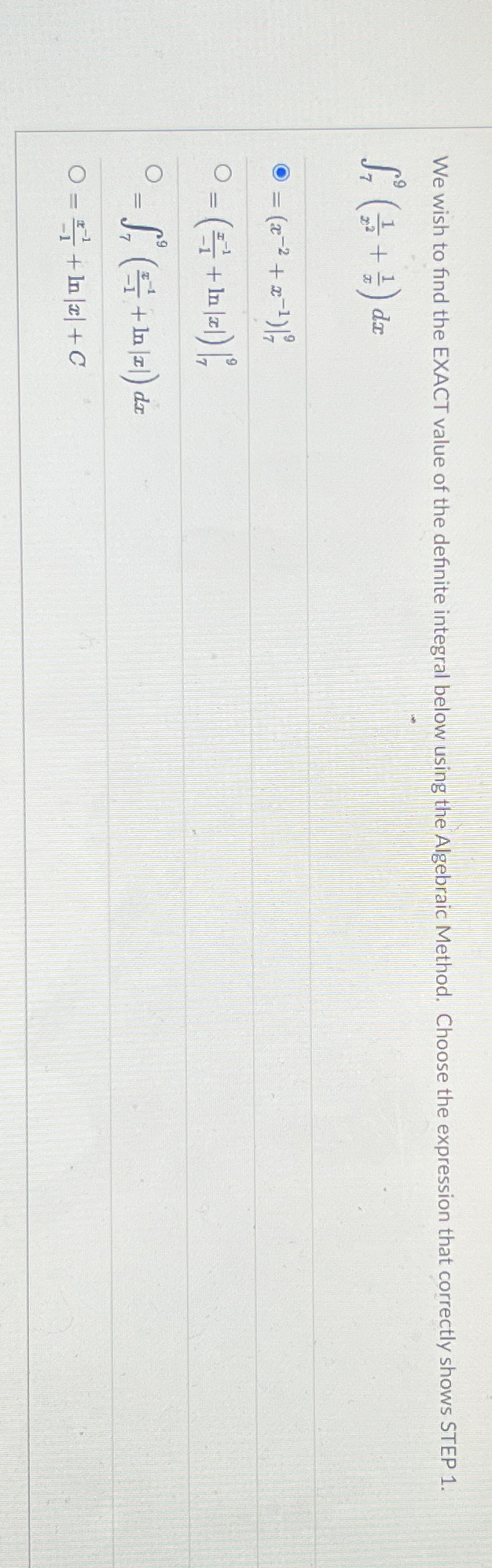 Solved We wish to find the EXACT value of the definite | Chegg.com