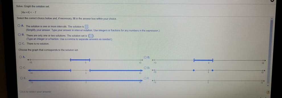 Solved Solve. Graph the solution set. 14x + 4]