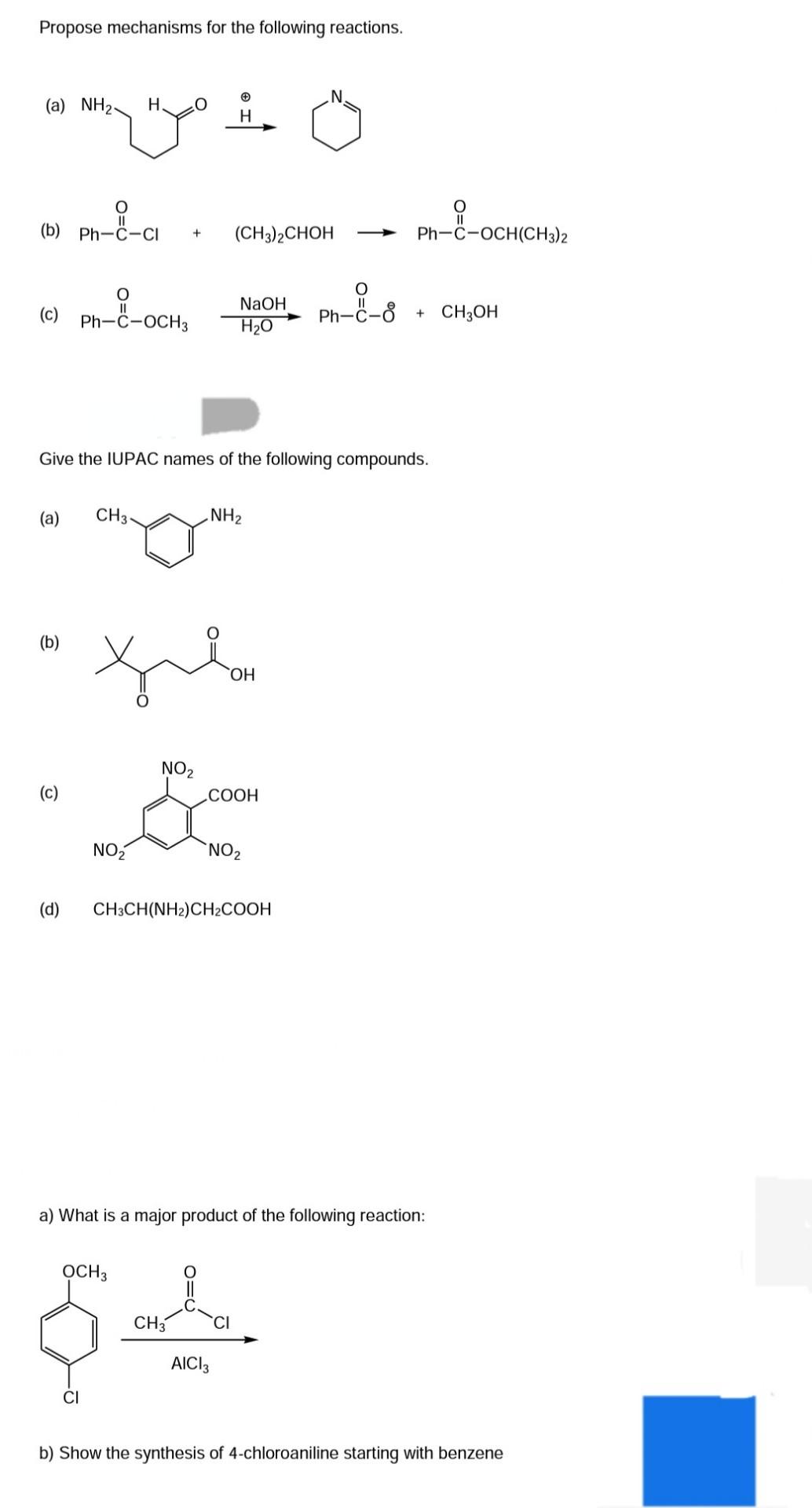 Solved Propose mechanisms for the following reactions. (a) | Chegg.com