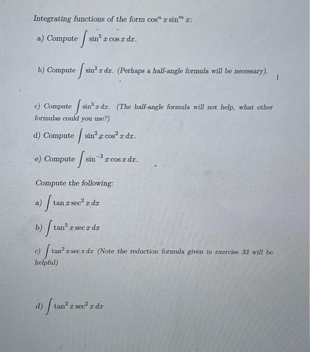 Solved Integrating functions of the form cos Solved Integrating functions of the form cos