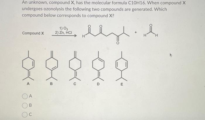 Solved An unknown, compound X, has the molecular formula | Chegg.com