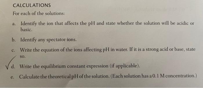 Solved 4. 0.1M Sodium Chloride (NaCl)CALCULATIONS For each | Chegg.com