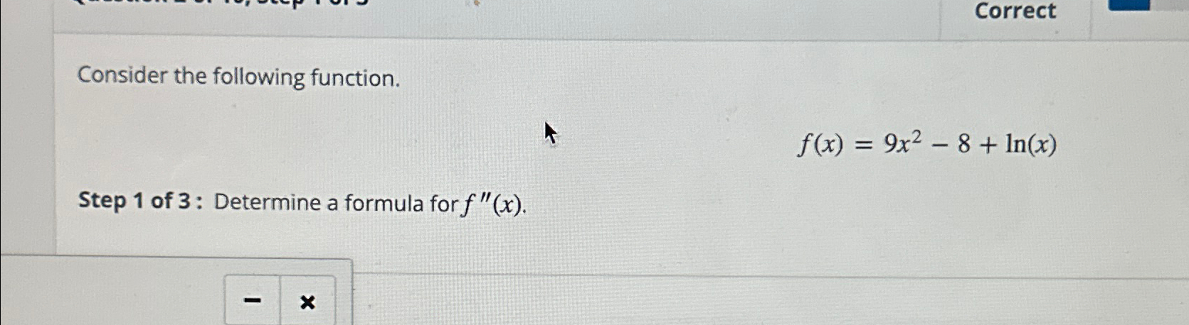 Solved CorrectConsider the following | Chegg.com