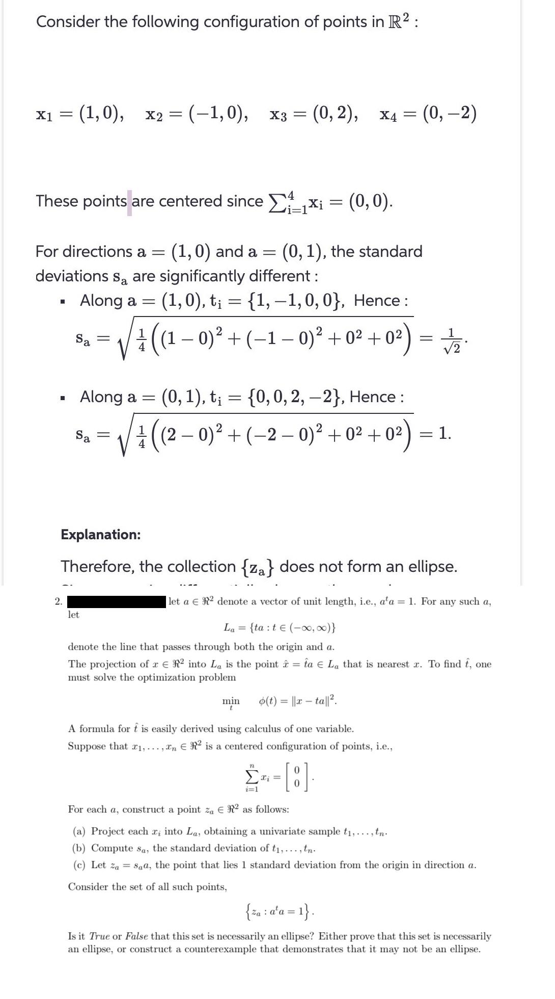 Solved Consider the following configuration of ﻿points in R2 | Chegg.com