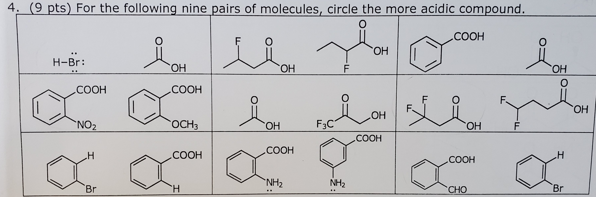 Solved For the following nine pairs of molecules, circle the | Chegg.com
