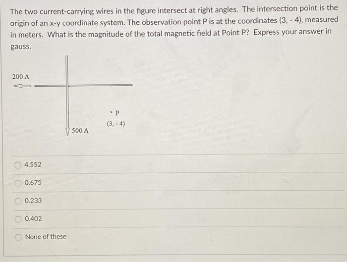 Solved The two current-carrying wires in the figure | Chegg.com