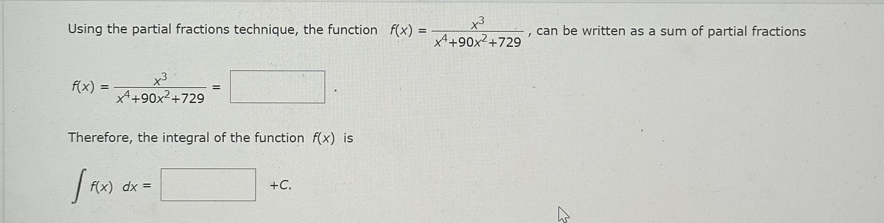 Solved Using the partial fractions technique, the function | Chegg.com