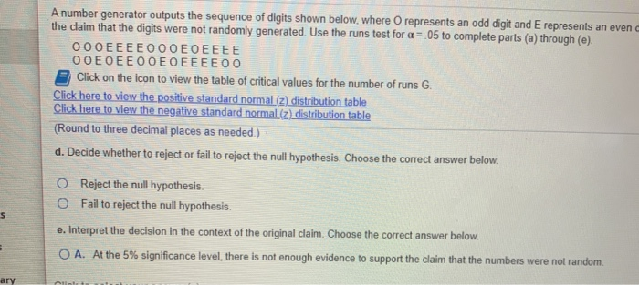 Solved A number generator outputs the sequence of digits | Chegg.com