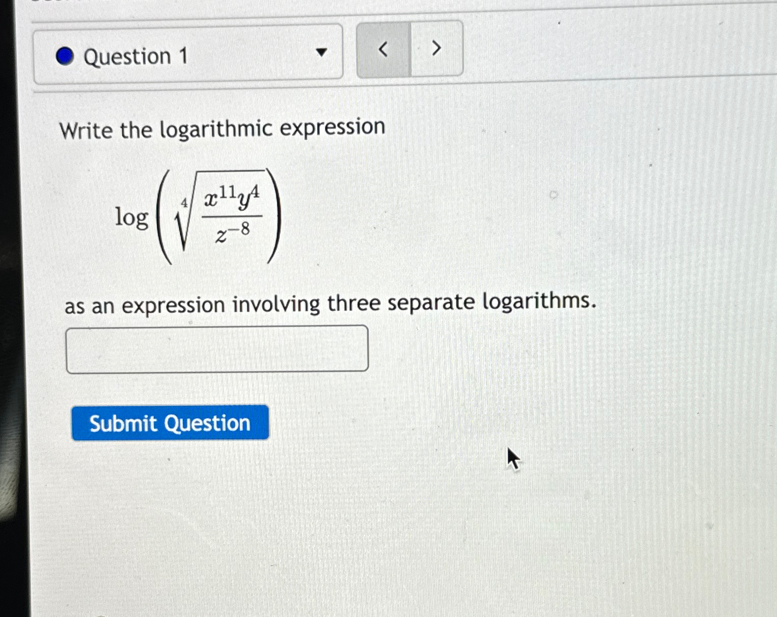 Solved Question 1Write the logarithmic | Chegg.com
