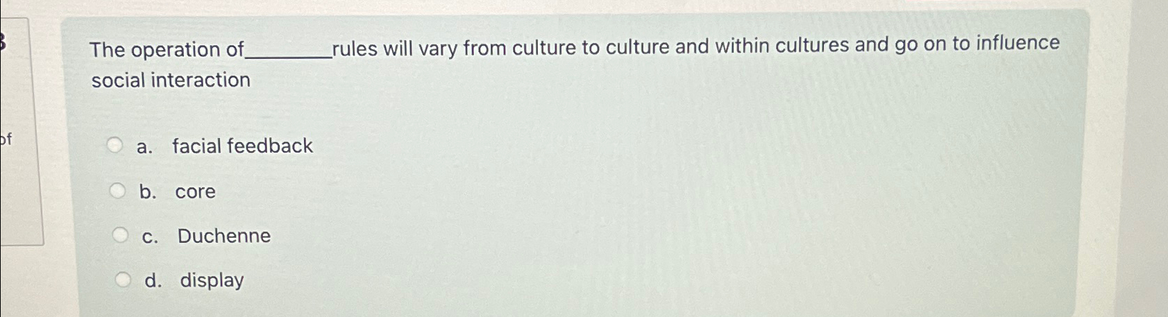 Solved The operation of ules will vary from culture to | Chegg.com