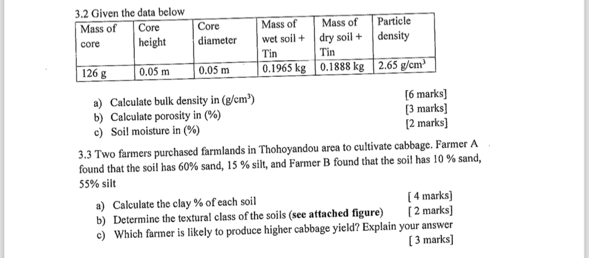Solved 3.2 ﻿Given the data below\table[[\table[[Mass | Chegg.com