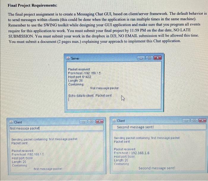 Solved Final Project Requirements: The final project | Chegg.com