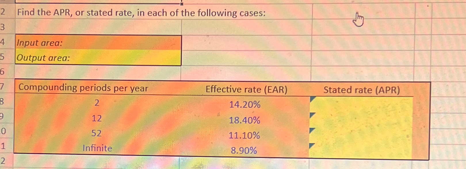 Solved Find the APR, or stated rate, in each of the | Chegg.com