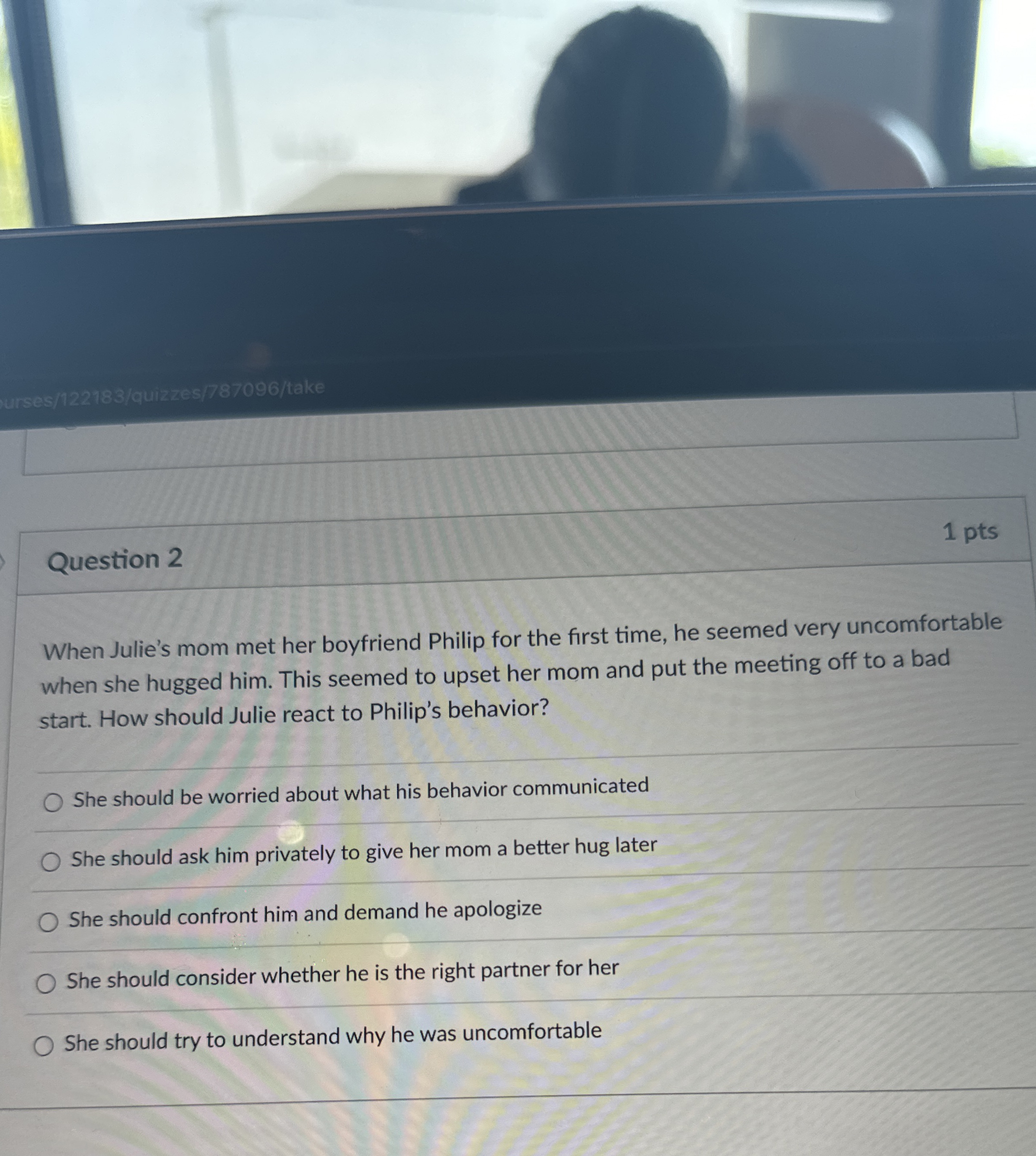 Solved Question 21 ﻿ptsWhen Julie's mom met her boyfriend | Chegg.com