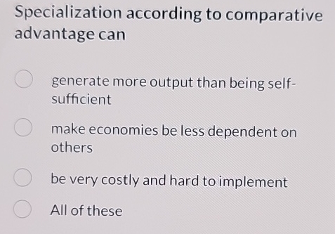 Solved Specialization according to comparative advantage | Chegg.com