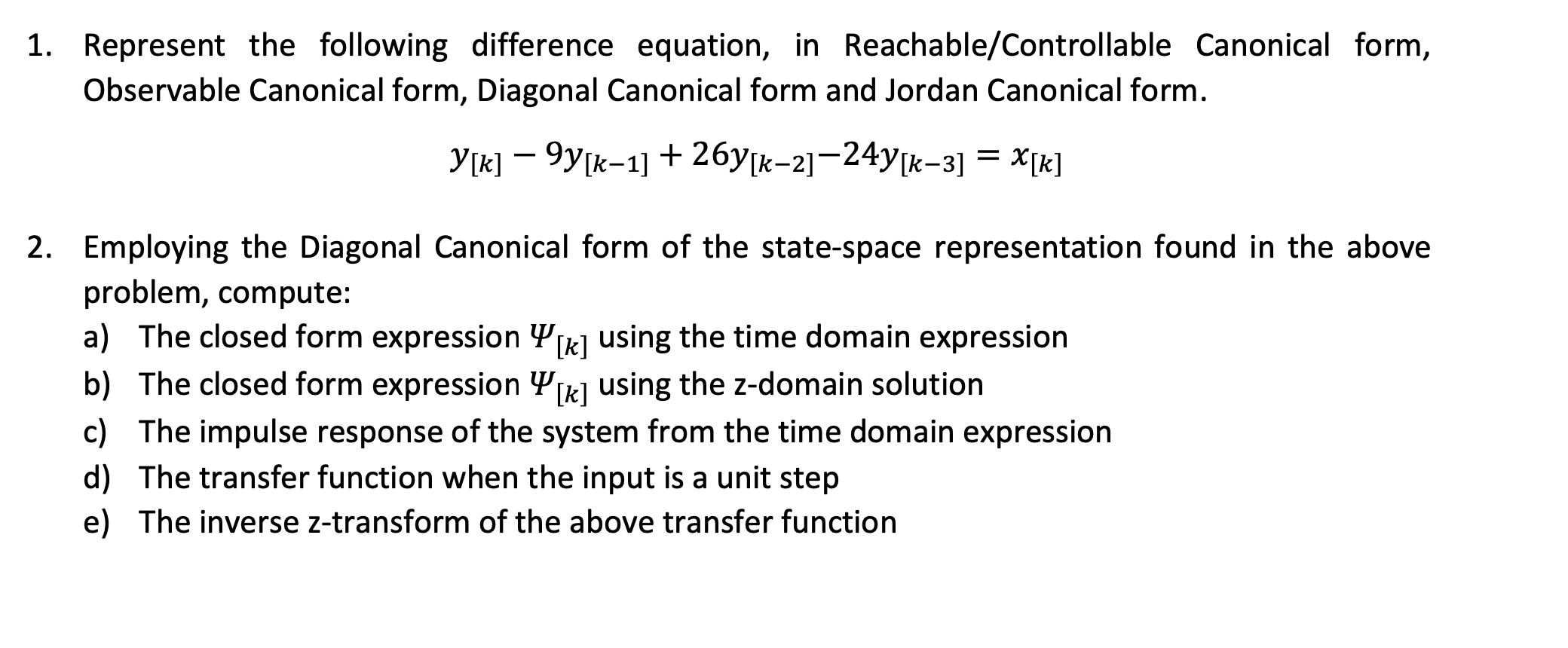 Solved Represent the following difference equation, in | Chegg.com