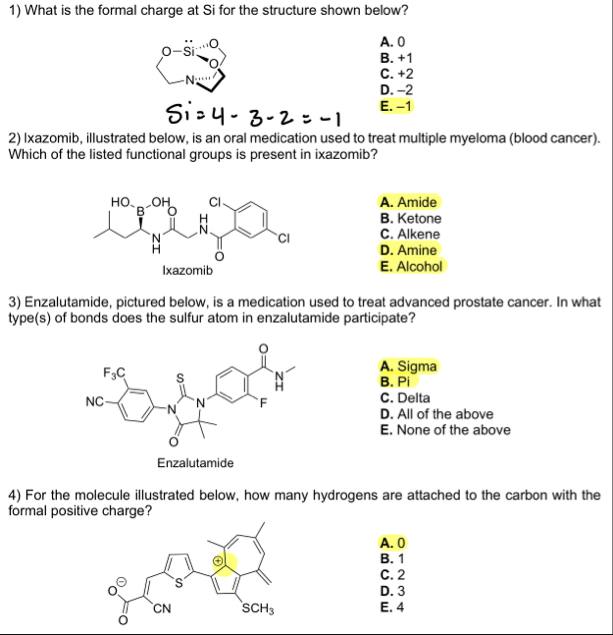 Solved What is the formal charge at Si for the structure | Chegg.com
