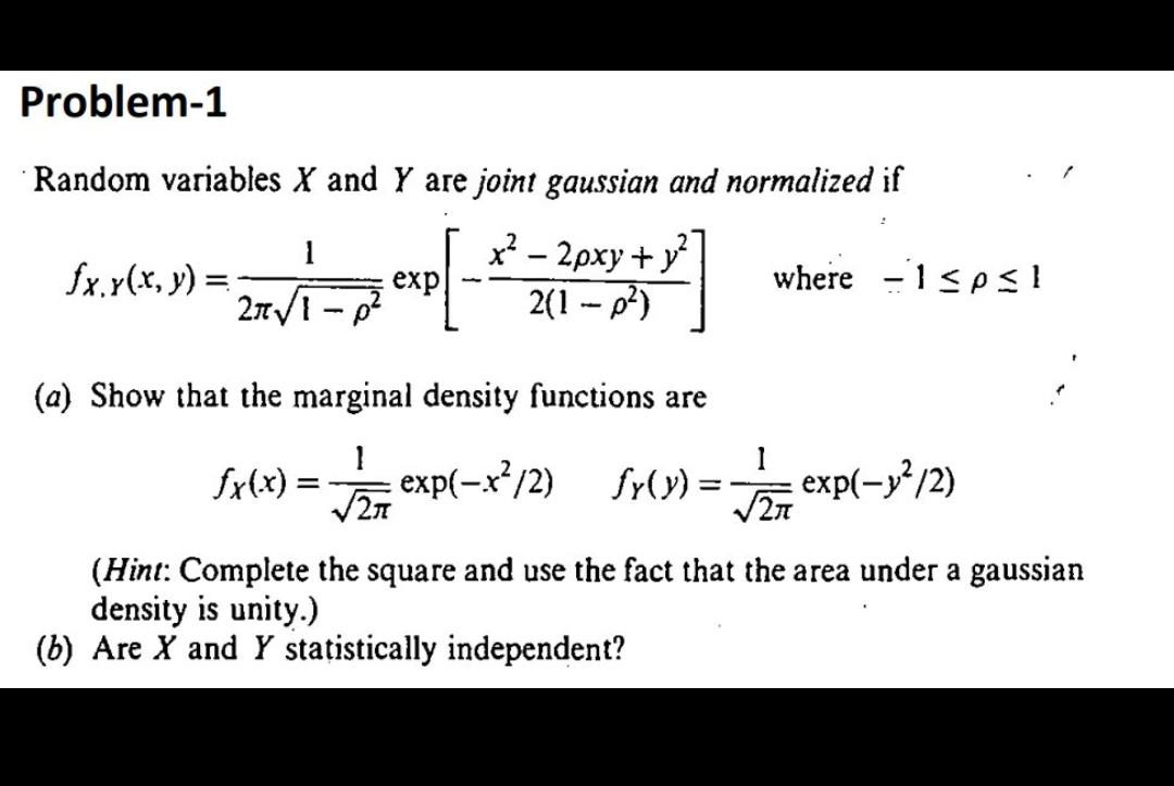 Solved Random variables X and Y are joint gaussian and | Chegg.com