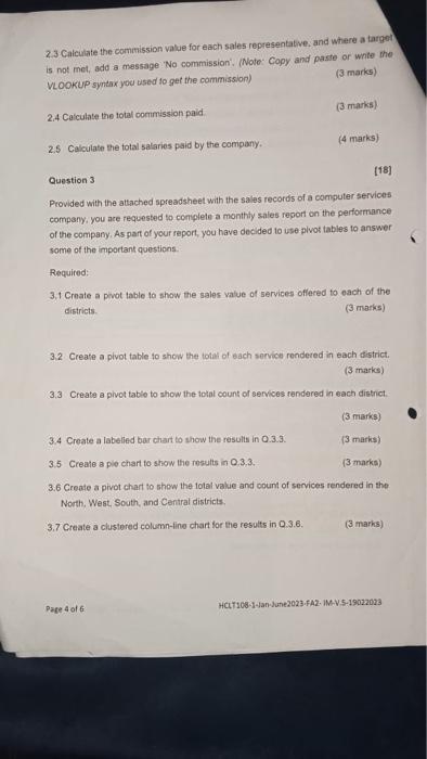 2.3. Calculate the commission value for each sales | Chegg.com