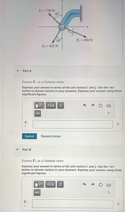 Solved Express F1 as a Carlesian vector. Express your answer | Chegg.com