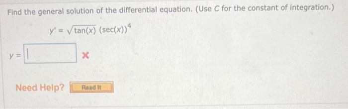 Solved Find the general solution of the differential | Chegg.com