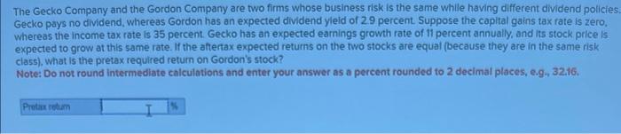 Solved The Gecko Company and the Gordon Company are two | Chegg.com