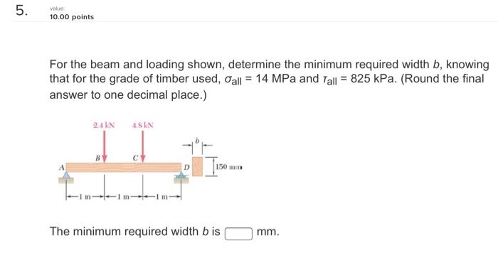 Solved 10.00 points For the beam and loading shown, | Chegg.com