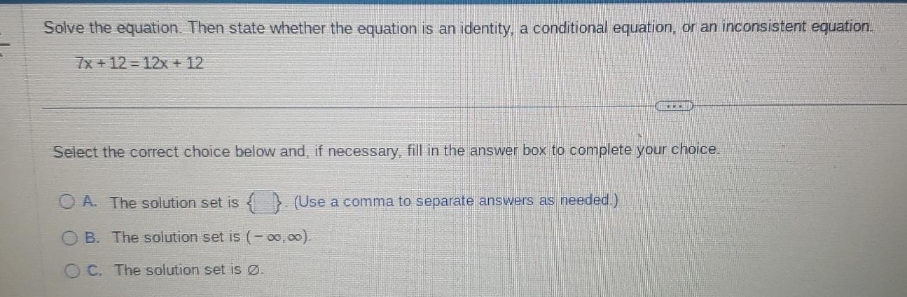 Solved Solve the equation. Then state whether the equation | Chegg.com