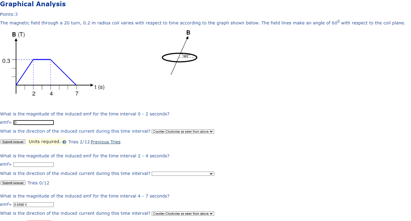Solved Graphical AnalysisPoints:3What is the magnitude of | Chegg.com