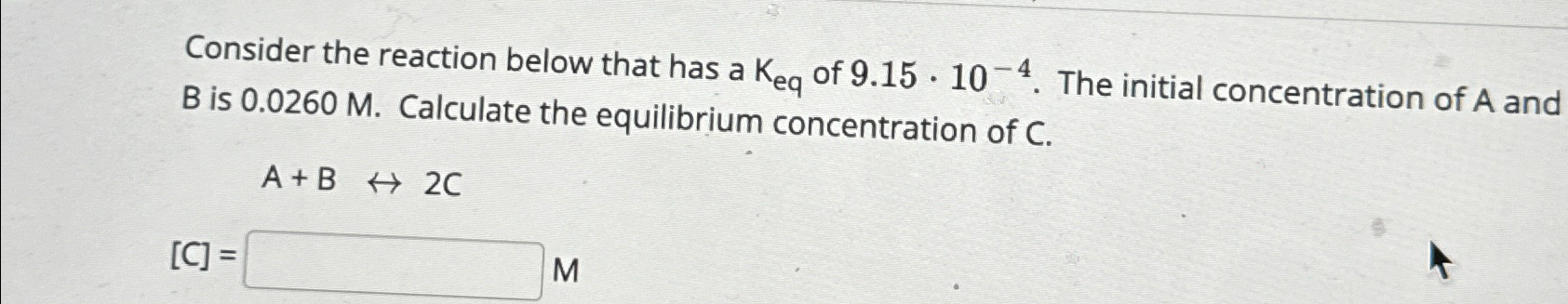 Consider the reaction below that has a Keq ﻿of | Chegg.com