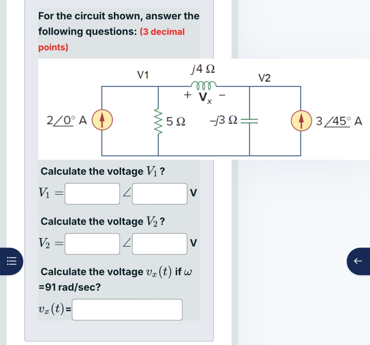 Solved For the circuit shown, answer the following | Chegg.com