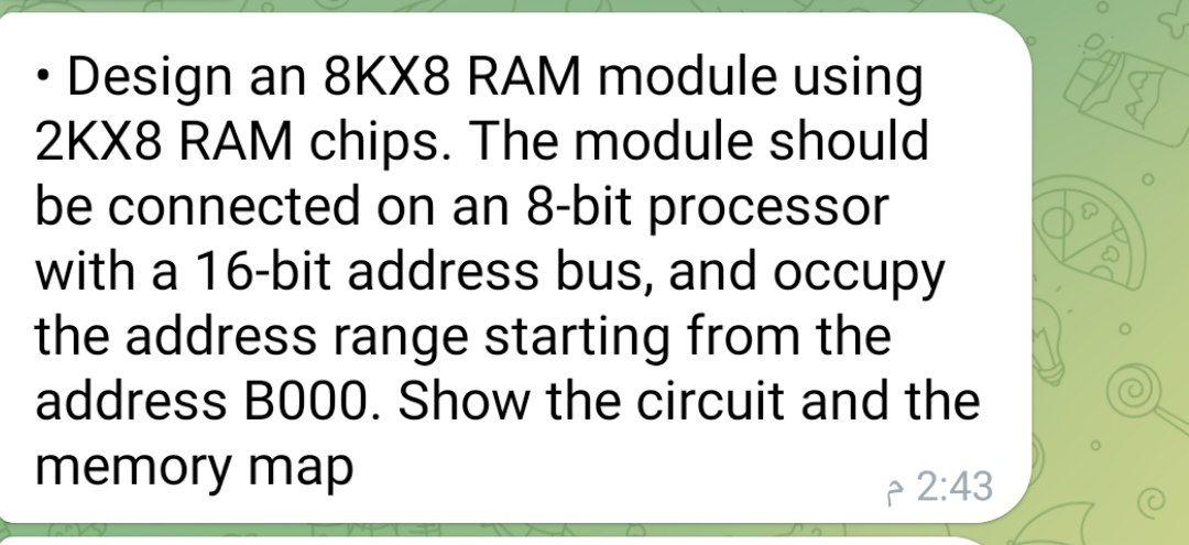 Solved . शान · Design an 8KX8 RAM module using 2KX8 RAM | Chegg.com