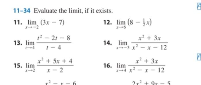 Solved 11-34 Evaluate the limit, if it exists. 11. | Chegg.com
