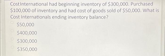 Solved 1 1 point Unsold inventory appears on the choose your | Chegg.com