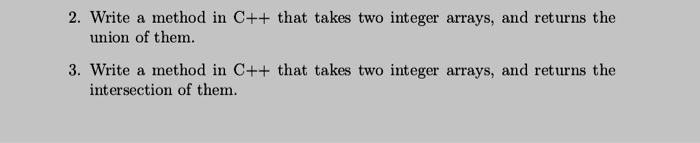 Solved 2. Write a method in C++ that takes two integer | Chegg.com