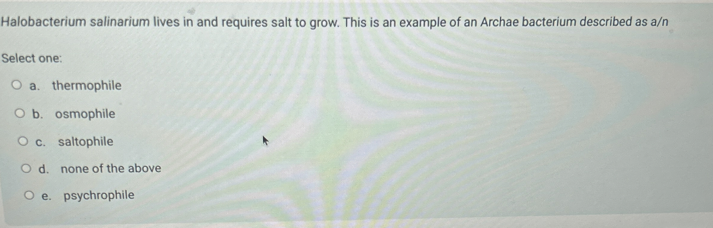 Solved IirryyyyHalobacterium salinarium lives in and | Chegg.com