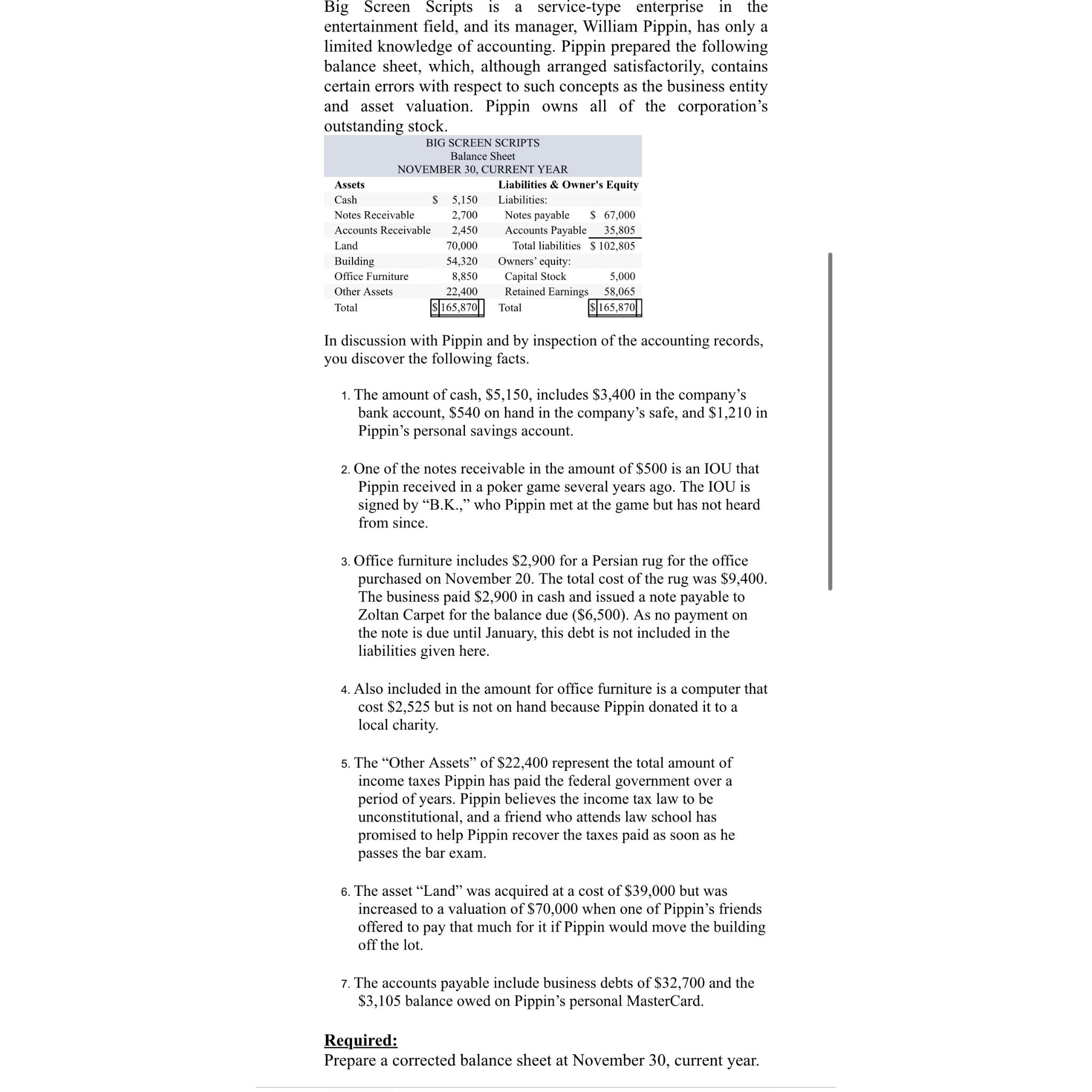 Solved Big Screen Scripts is a service-type enterprise in | Chegg.com