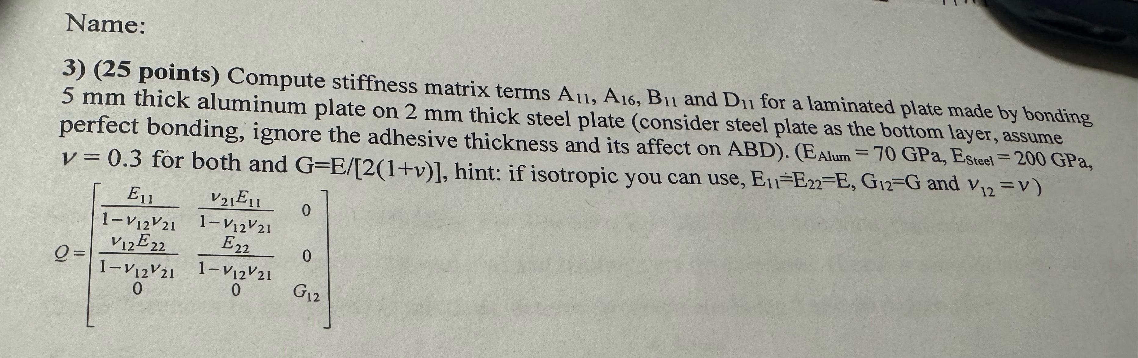 Solved Name:(25 ﻿points) ﻿Compute stiffness matrix terms | Chegg.com