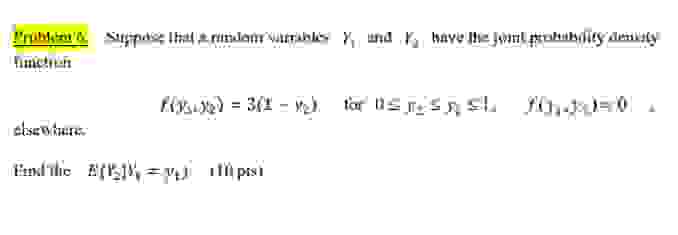 Solved Suppose That A Random Variables Y1 ﻿and Y2 ﻿have The 