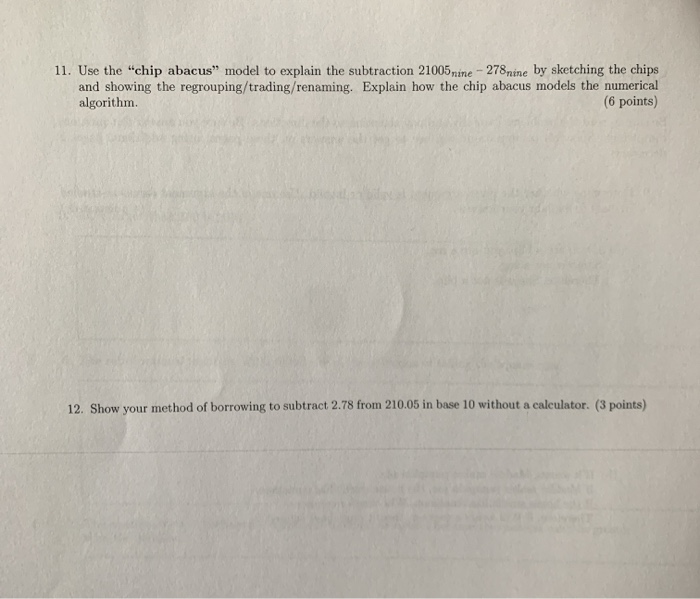 Solved 11. Use the "chip abacus" model to explain the | Chegg.com