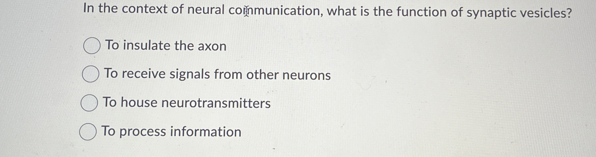 Solved In the context of neural coinnmunication, what is the | Chegg.com