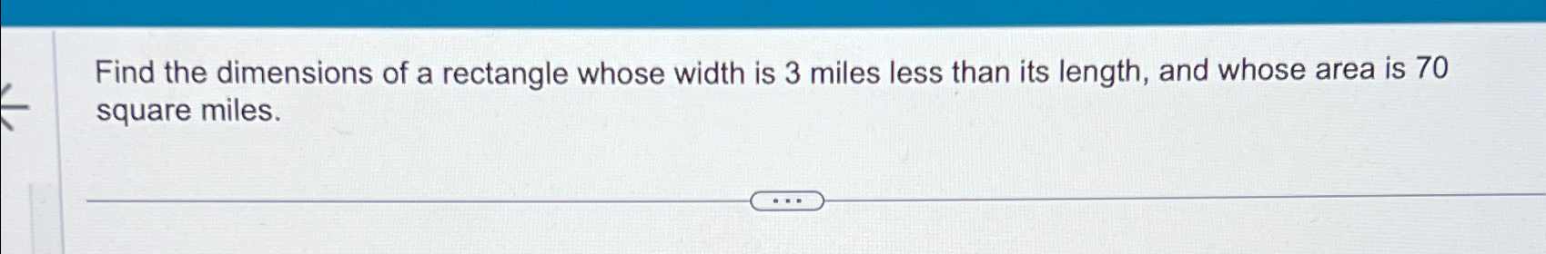 Solved Find the dimensions of a rectangle whose width is 3 | Chegg.com