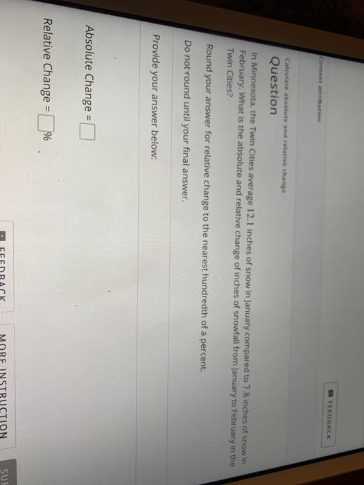Solved FEEDBACK Content attribution Calculate absolute and | Chegg.com