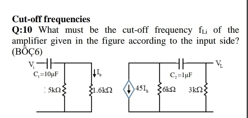 Solved Cut-off frequenciesQ:10 ﻿What must be the cut-off | Chegg.com