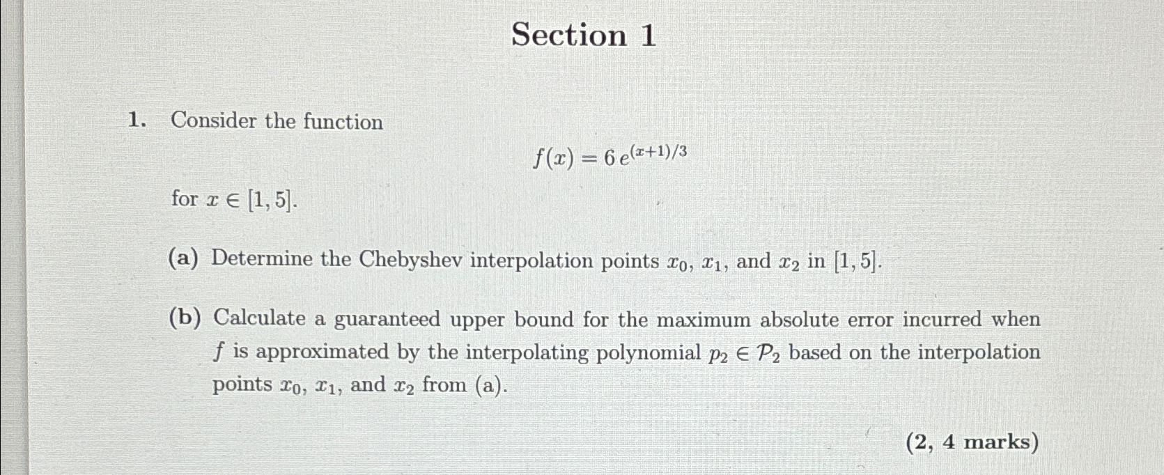 Solved Section 1Consider the functionf(x)=6ex+13for | Chegg.com