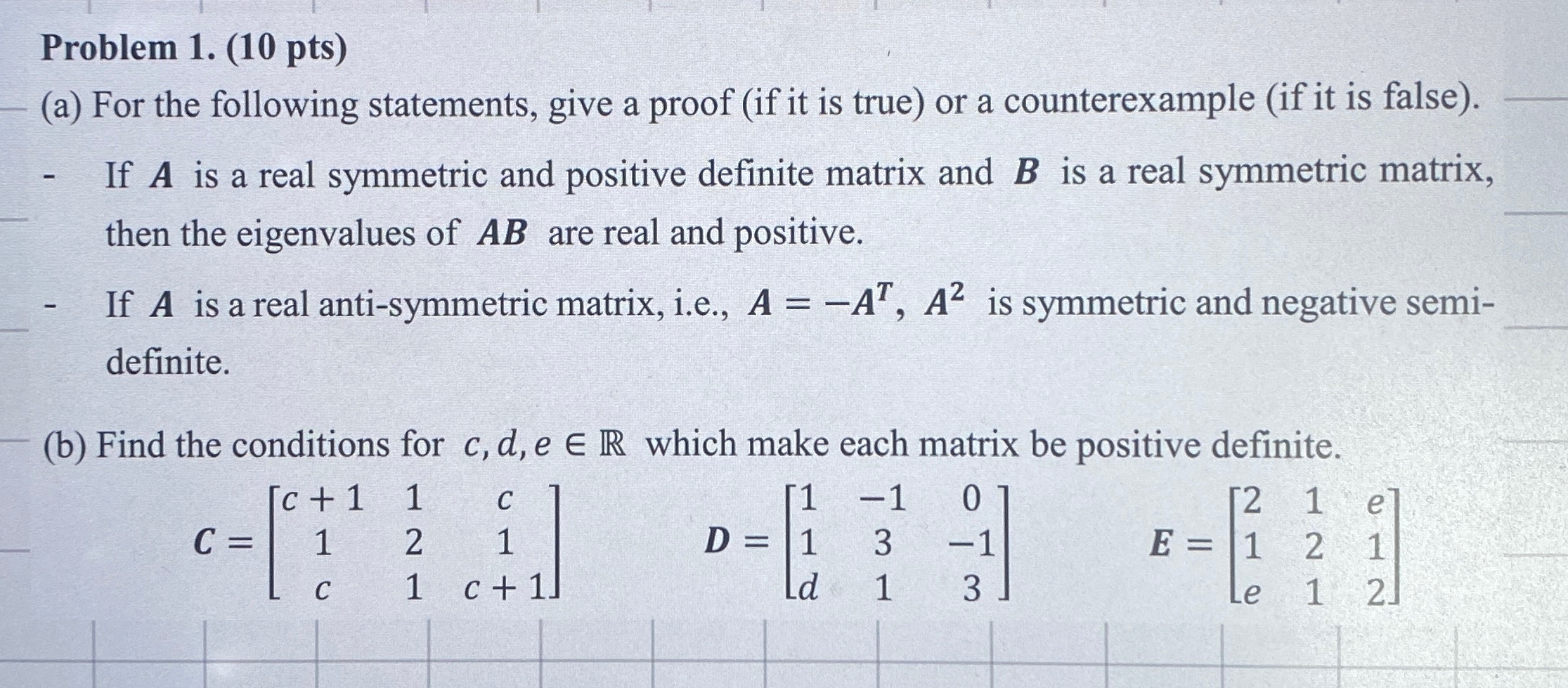 Solved Problem 1. (10 ﻿pts)(a) ﻿For the following | Chegg.com
