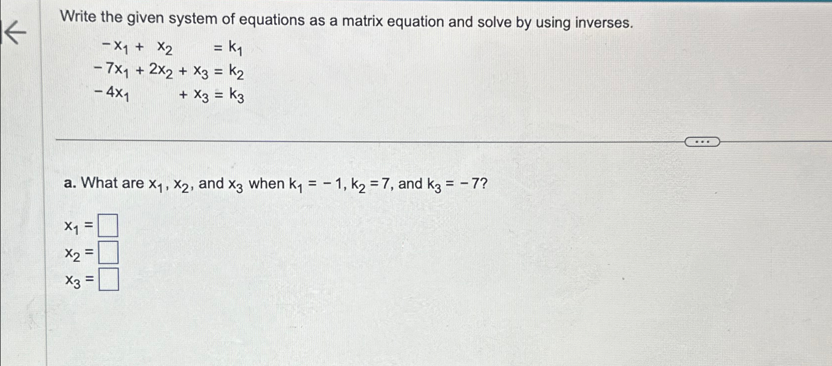 Solved Write the given system of equations as a matrix | Chegg.com