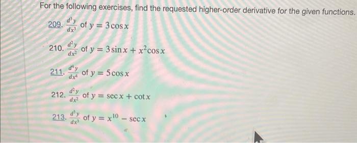 Solved For the following exercises, find the requested | Chegg.com