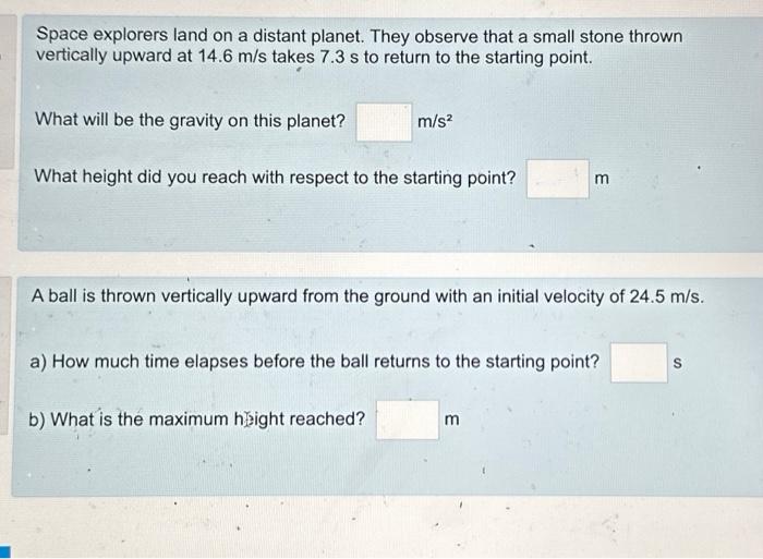 Solved Space explorers land on a distant planet. They | Chegg.com