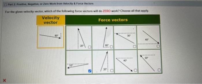 Solved For the given velocity vector, which of the following | Chegg.com